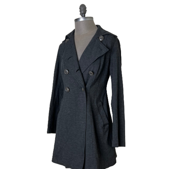 CAbi | Jackets & Coats | Cabi 648 Ponte Casablanca Trench Coat Button Down Charcoal Gray Womens ...